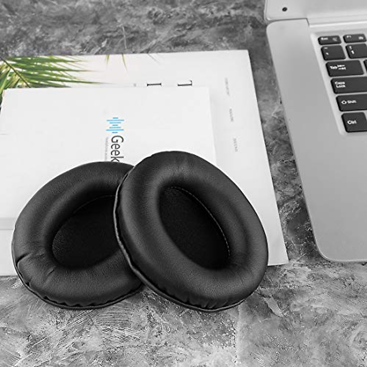 Geekria QuickFit Replacement Ear Pads for Sennheiser HD465, HD485 Headphones Ear Cushions, Headset Earpads, Ear Cups Cover Repair Part (Black)