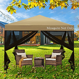 Tappio Mosquito Net with Zipper for Outdoor Camping DIY Canopy Screen Wall Outdoor Mosquito Net for 10 x 10' Patio Gazebo and Tent (Only Mosquito Net Outdoor Tent Not Including)
