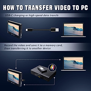 Mwin Video to Digital Converter, VHS to Digital Converter with 4.3" Screen, Capture Record Video from VCR/VHS/Hi8/DVD/Camcorder/RCA/Gaming Systems, No PC Required