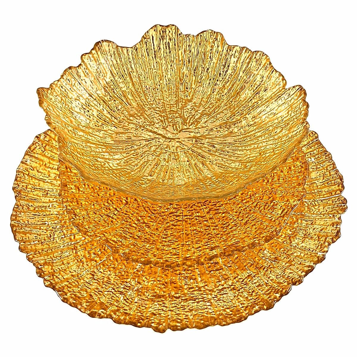 CORAL 12PCS Dinner Plate Set Gold