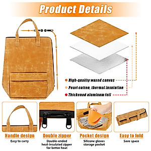 BBQ Blanket for Resting Meat, Brisket Blanket Insulated Resting Bag Blanket for BBQ Smoking and Grilling for Large Briskets/Pork Shoulders/Turkeys Meat Resting Blanket Gloves Reusable Foldable