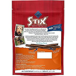 Aurora Pet Bundle Pack (3) Blue Buffalo Blue Stix Bacon Recipe Pepperoni-Style Dog Treats (5-oz Bags) with AuroraPet Wipes