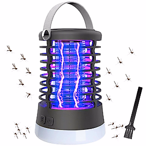Bug Zapper Outdoor Bug Repellent Rechargeable Camping Lamp Waterproof Mosquito Killer Fly Trap Mosquito Repellent Portable Bug Zapper for Outdoor, Patio, Camping Accessories, Camping Gear Must Haves