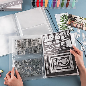 Briartw 5 Pack Large Storage Book,Sticker Photo Storage Album,Stamp Cutting Dies Storage Book Organizer Folder with 80 Pockets/20 Pages,double-sided Design,4 Pockets Each Page