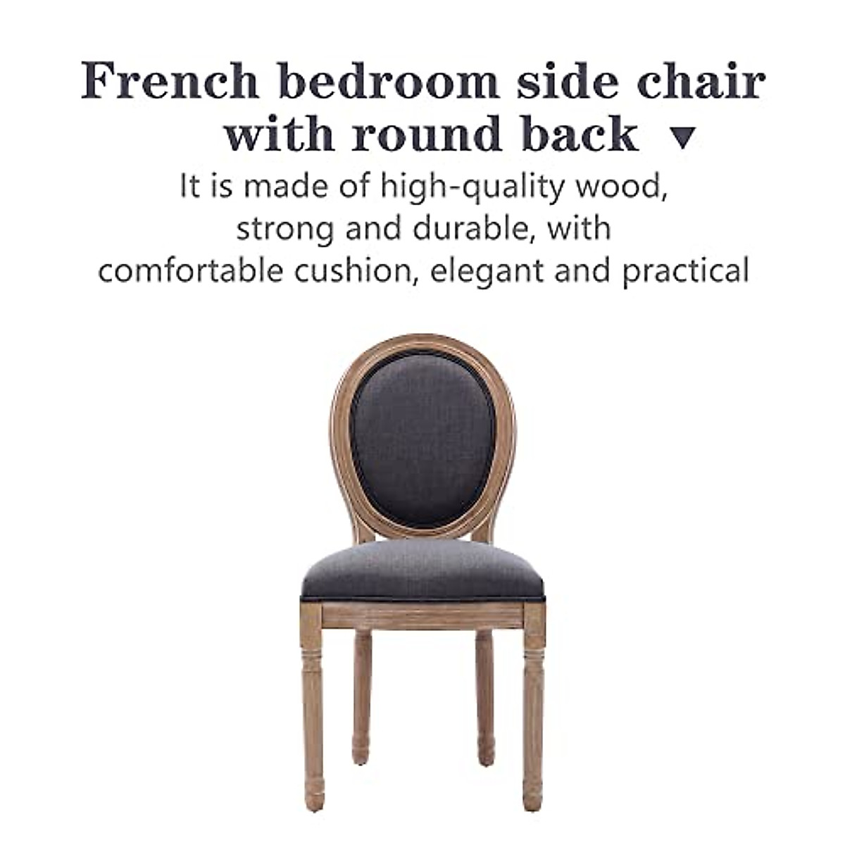 Nrizc French Country Dining Chairs Set of 4, Farmhouse Dining Chairs, Wood Round Back Dining Room Chair, for Dining Room/Living Room/Bedroom