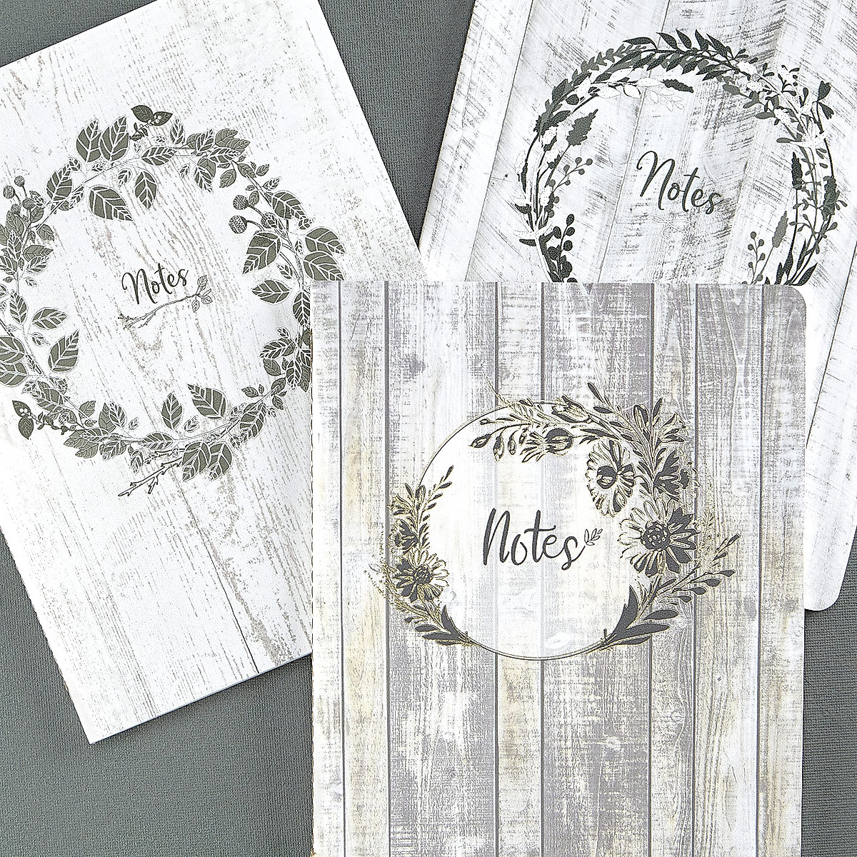 Southworth Large Flex 3-Pack Journals, 6.5" x 8.5", Rustic and Weathered Design, Premium 24 lb/89 gsm Paper, 64 Lined Sheets Each (91436)