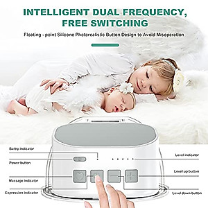 OMFMF Wearable Breast Pump,Quiet & Hands-Free,Portable,in-Bra Double Electric Breast Pump,Pain Free Strong Breastfeeding Pump Strong Suction 2 Pack(Gray)