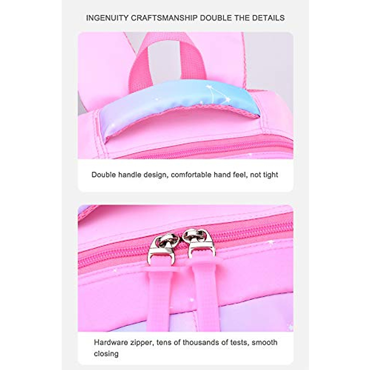 Reorzon Kids Primary School Backpack for Girls Toddler Kindergarten Preschool Starry Sky Gradient School Bookbag