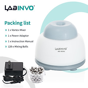 LABINVO Mini Vortex Paint Mixer, Lab Vortex Shakers with Touch Function, Lab Vortexer for Gel Polish, Eyelash Adhesives and Test Tubes Vortex Mixing, IN-MXMN001