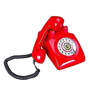 Phone Retro Antique Fixed Home Office Telephone Black Metal Rotary Business Landline