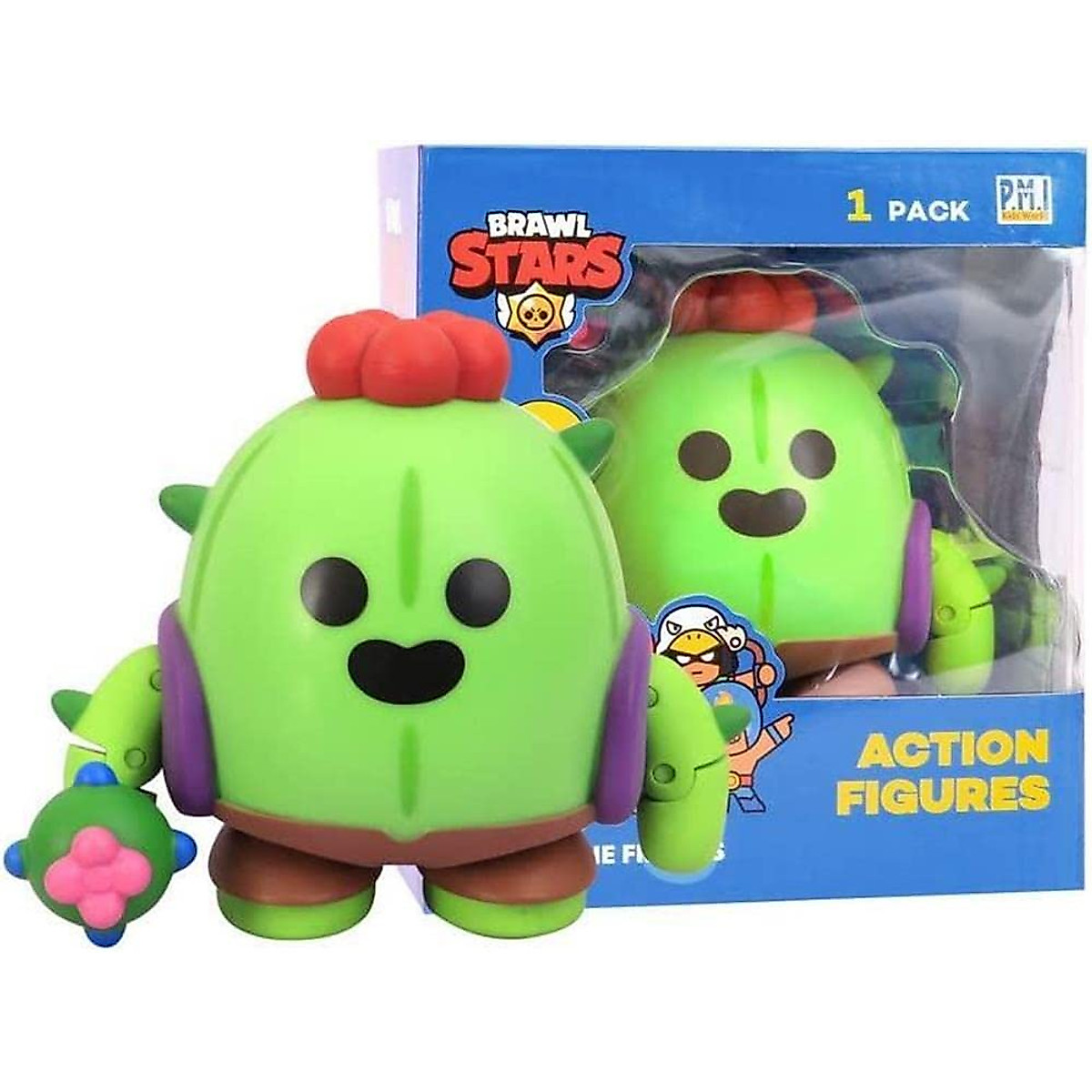 P.M.I. Brawl Stars Action Figure | Spike Cactus Figure | 4.5-Inch-Tall Collectibles | Brawl Stars Toy Figurine| Ofically Licensed Toys, Supercell, Gift for Video Gamer - Articulated Figure