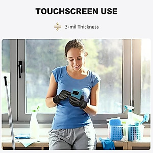 SWIFTLITE Black Vinyl Gloves, Food Grade Gloves Disposable Latex Free & Powder Free, Guantes for Cleaning Cooking Food Prep (100, Medium)