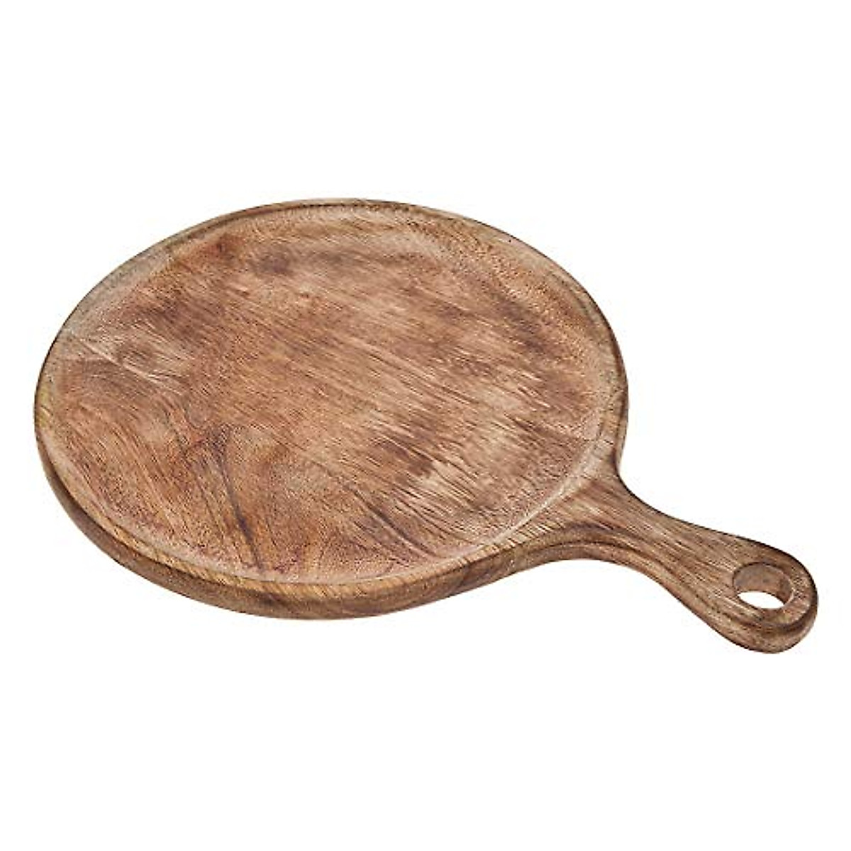 Round Wood Chopping Cutting Board with Handle Kitchen for Fruits Vegetables Meat by Godinger
