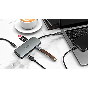 ADAM elements 8-in-1 USB C Hub - 4K USB C to HDMI - 100W USB C PD - SD Card Reader - 3 USB 3.1 Ports - Portable, Durable Aluminum Case