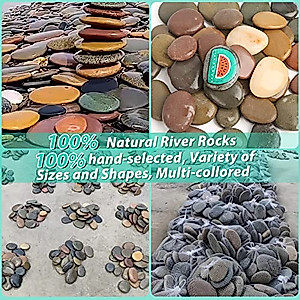 10PCS Extra-Large River Rocks for Painting,Multi-Color Painting Stones,3.3-4.5 inch Smooth and Flat Rocks for Arts & DIY, Mandala and Kindness Stones,Perfect for Kids Party,Crafts