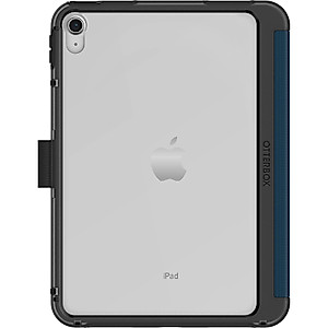 OtterBox Symmetry Folio Series case for iPad 10th Gen (ONLY) - Coastal Evening (Clear/Black/Blue), Ultra-Sleek Design, Multiple Viewing Positions, Magnetic Sleep/Wake Cover