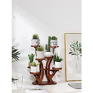 Bamboo 8 Pottred Plant Stand Rack Plant Stand Indoor 4-Tier wrought iron Plant Stand Green Indoor Plant Stand Use Office Home Decor By Plant Stand Indoor bamboo plant stands for indoor plants multiple