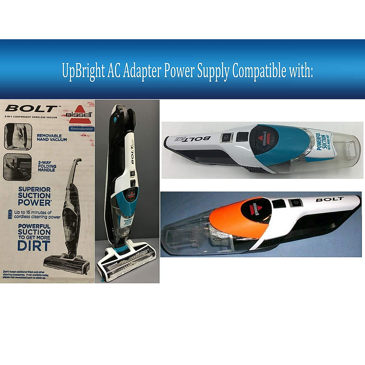 UpBright 12V AC/DC Adapter Compatible with Bissell 12 Volt BOLT Series Vacuum 1604268 Bolt Plus XRT Pet 14.4V Cleaner 13139 1316 1316A 13151 1315 13155 1313 R 13131 13132 160-4268 SSA-220023US Charger