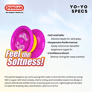 Duncan Toys First Yo! - Best Beginner Yo-Yo for Kids, Responsive Yo Yo, YoYo Toy - Purple/Yellow