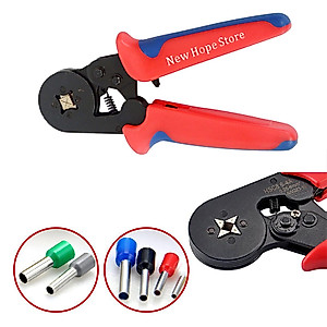 Crimper Tool Kit, Crimp Ferrule Including 800pcs Insulated Wire Terminals New Hope Store Self Adjusting Crimping Plier Set Tool Guage HSC8 6-4A 0.25-6mm², 23-10 AWG Red