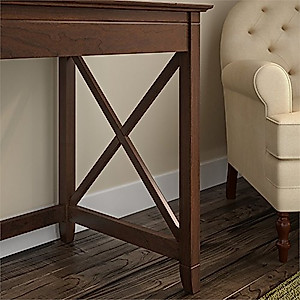 Bush Furniture Key West 54W Computer Desk with Storage, 2 Drawer Lateral File Cabinet and 5 Shelf Bookcase in Bing Cherry