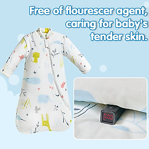 XIFAMNIY 1.5 TOG Baby Wearable Blanket Detachable Long Sleeve Swaddle Toddler Kids Sleeping Bag