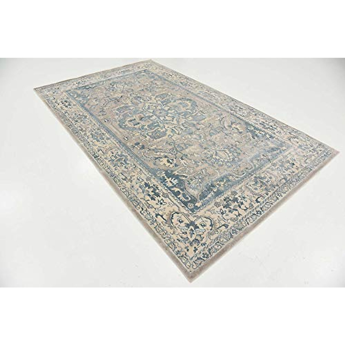 Unique Loom Paris Collection Area Rug - Louisa (5' 1" x 8' Rectangle, Dark Gray/ Beige)