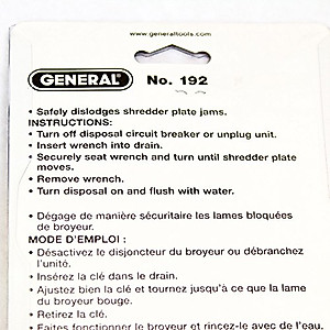 General Tools 192 Garbage Disposal Wrench
