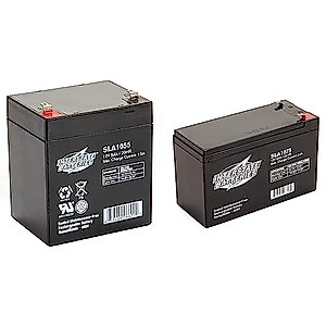 Interstate Batteries 12V 5Ah Battery (SLA1055) & 12V 8Ah Battery (SLA1075) Rechargeable Sealed Lead Acid SLA AGM (F1 Terminal) Wireless Internet UPS Systems, 5.94" x 2.56" x 3.70" (LxWxH)