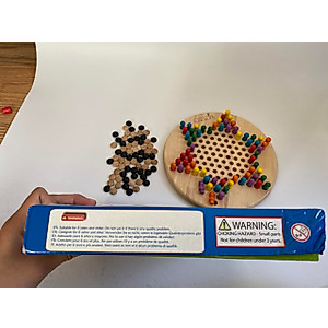 TOWO Wooden Chinese Checkers and Gobang (Five in a Row) 2 in 1 Board Game - Chinese Chequers Family Board Games for Kids and Adults- Wooden Toys for 6 Years Old