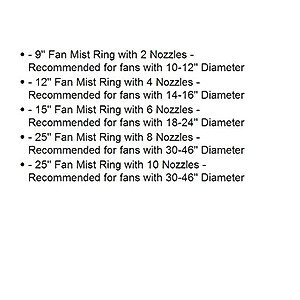 MISTCOOLING - Fan Mist Kit - Low Pressure Misting Ring - DIY Fan Mist Ring with Brass/Stainless Steel Nozzles (FMK12-4)
