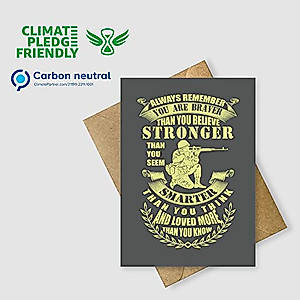 Motivational card for soldier, veteran with envelope | A great inspirational card to show appreciation for a militar on a special day (Birthday, retirement, graduation.)