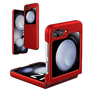 Foluu Slim Fit Case for Samsung Galaxy Z Flip 5 Case, Ultra Thin Matte PC with Non-Slip Grip Full Protection Protective Cover for Samsung Galaxy Z Flip5 5G 2023 (Red)