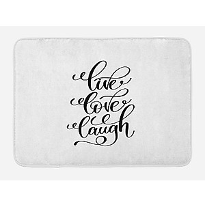 Nichpedr Live Laugh Love Hand Lettering Style Live Laugh Love Words Monochrome Design Entrance Way Rugs Doormats Soft Non-Slip Washable Bath Rugs Floor Mats for Home Bathroom Kitchen 16x24 Inch