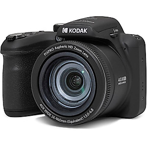 Kodak AZ405BK PIXPRO Astro Zoom 20MP Digital Camera 40X Optical Zoom 24mm Black Bundle with Lexar 64GB High-Performance 800x UHS-I SDHC Memory Card Blue Series