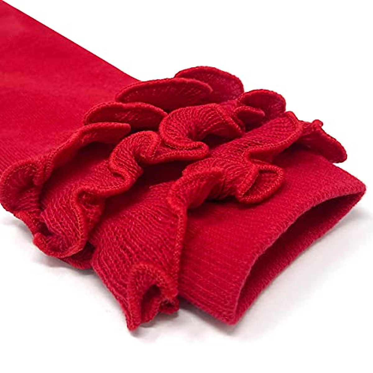 Bowbear Cheerful Ruffles Baby Leg Warmers, Red