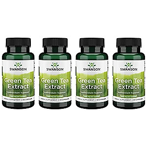 Swanson Green Tea Extract 500 Milligrams 60 Capsules (4 Pack)
