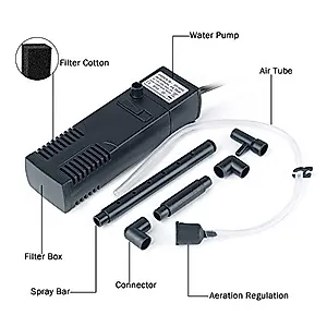 FEDOUR Submersible Aquarium Internal Filter, Filter with Water Pump for Fish Tank up to 35 Gallon (for 1-20 Gallon)