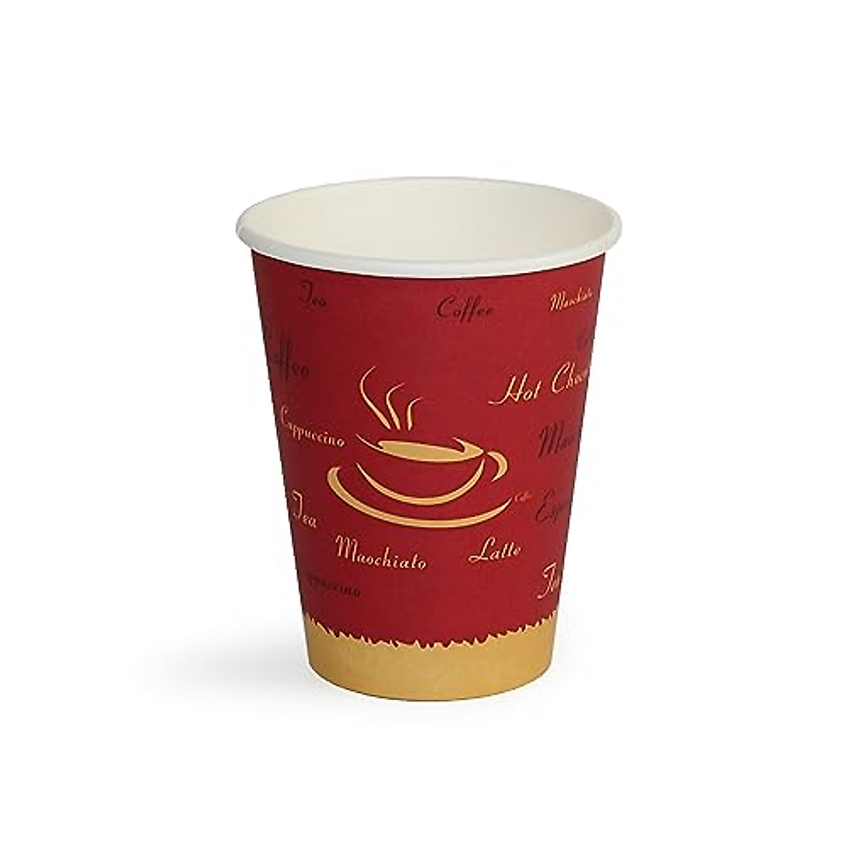 PAMI Hot Coffee Paper Cups -Disposable Take-Away Coffee Cups For Hot Drinks- Single-Use Paper Glasses For Espresso, Hot Chocolate, Tea- Cute To-Go Hot Beverage Drinking Cups (1000, 12oz)