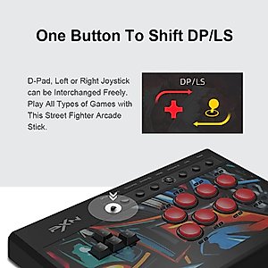 PXN X8 Arcade Fight Stick Joystick PC Street Fighter Keyboard Style Arcade Game Fighting Joystick USB Port Arcade Stick for PS3/ PS4/ Xbox One/Xbox Series X/S/Switch/Window PC (Black)