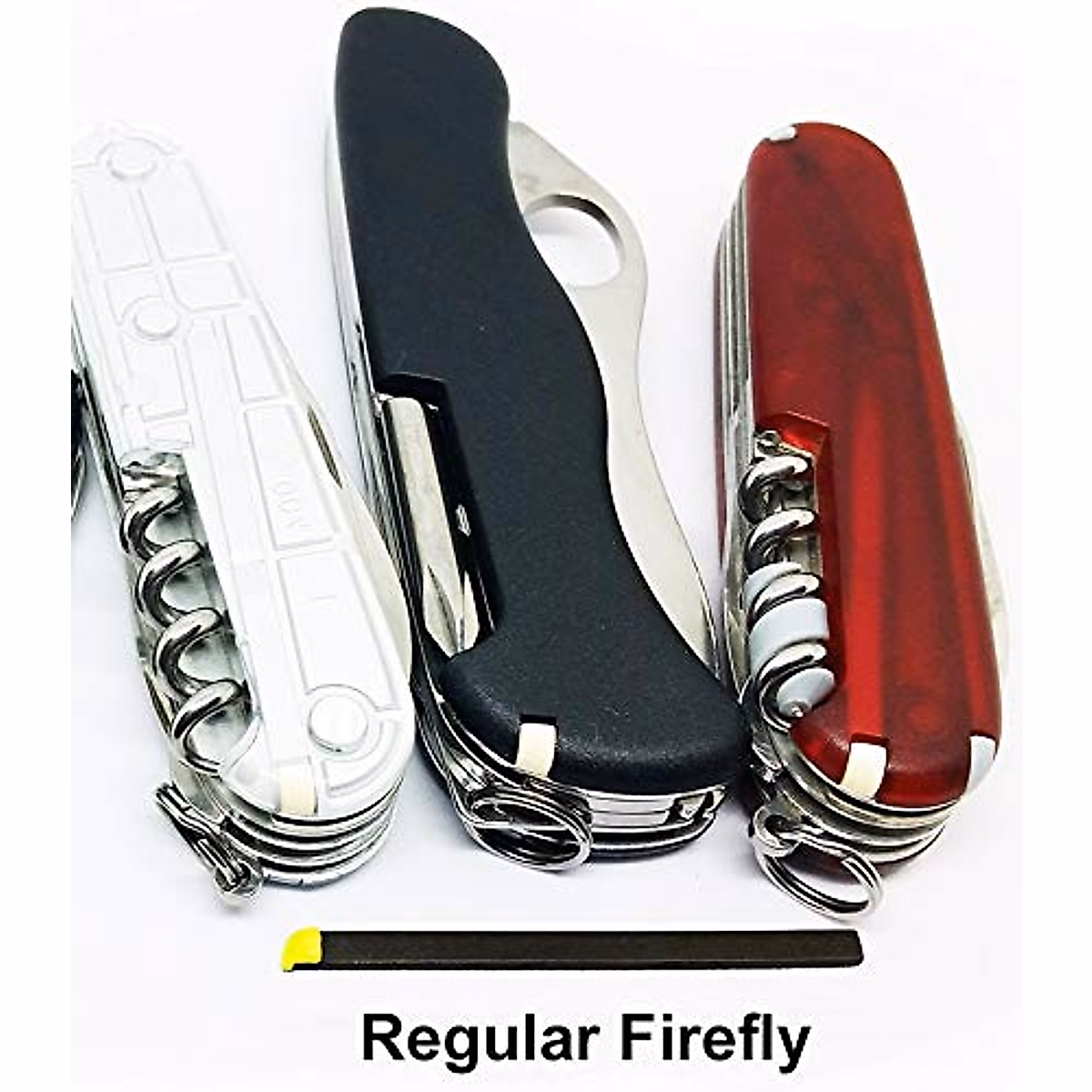 Firefly Regular 3 Pack - Fire Starter Accessory for Swiss Army Victorinox Knives (Neon Green-Yellow Glow)