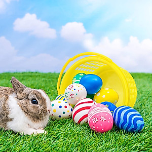 Jetec Easter Eggs Basket Multi-color Easter Plastic Basket Easter Hunt Basket for Easter Egg Hunts Goodies Party Favor Supplies (12, 13.5 x 9.5 cm/ 5.3 x 3.7 Inch)