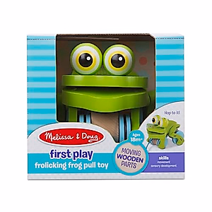 Melissa & Doug First Play Frolicking Frog Wooden Pull Toy - Developmental Duck Pull Toy For Toddlers Ages 1+