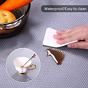 PABUSIOR Refrigerator Liners Mats Washable, 8PCS EVA Transparent 11.8"x17.7" Fridge Shelf Liner, Easy to Cut, Waterproof, Reusable Refrigerator Pads for Fruit, Vegetable Drawers, (Clear Placemat)