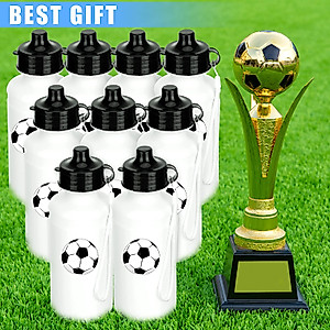 Zubebe 36 Pcs Sports Water Bottles Bulk Bpa-free 20 oz Squeeze Plastic Water Bottle with Nylon Strap Blank DIY Sport Cups for School Team Party Favor Gift Outdoor Football Sport(White)