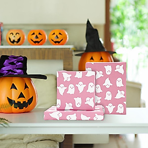 JarThenaAMCS 100 Sheets Halloween Tissue Paper Pink Ghost Gift Wrapping Paper for DIY Arts Crafts Holiday Party, 14 x 20 Inch