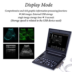 Veterinary B-Ultrasound Machine, Portable Laptop Scanner with 3.5 MHz Micro Convex ​Probe, with 5 Kinds of Pseudo Color and 12-Inch TFT Color Screen, for Cat Dog,Goat,Cow and Pig Pregnancy Tests