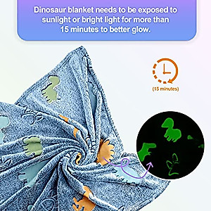 Dinosaur Blanket for Boys , Glow in The Dark Blanket for Kids, Kids Blanket for Boys