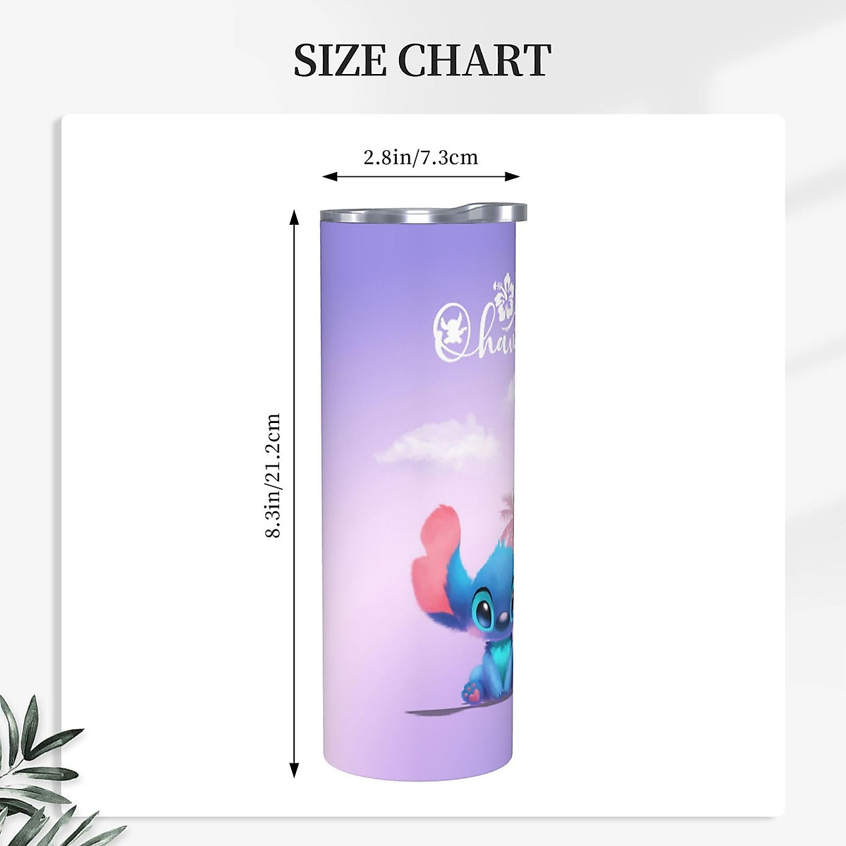 GASPOO Stitch Travel Coffee Mug Cup 20oz Double Wall Vacuum Insulated Stainless Steel Tumbler With Leak-Proof Lid And Straw For Ice And Hot Drink