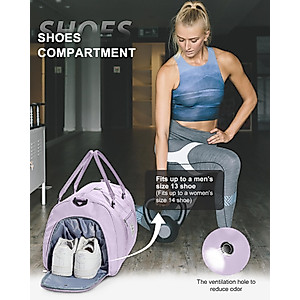 Gym Bag Womens Mens with Shoes Compartment and Wet Pocket Travel Duffel Bag for Women for Plane Sport Gym Tote Bags Swimming Yoga Waterproof Weekend Overnight Bag Carry on Bag Hospital Holdalls